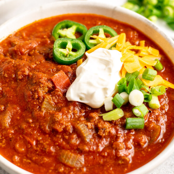 No Bean Chili (Beanless Chili) - Olivia's Kitchen