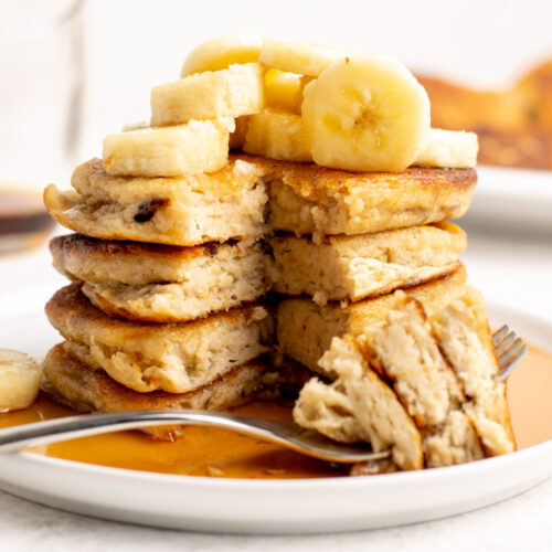 Fluffy 4 Ingredient Vegan Pancakes - Olivia's Kitchen