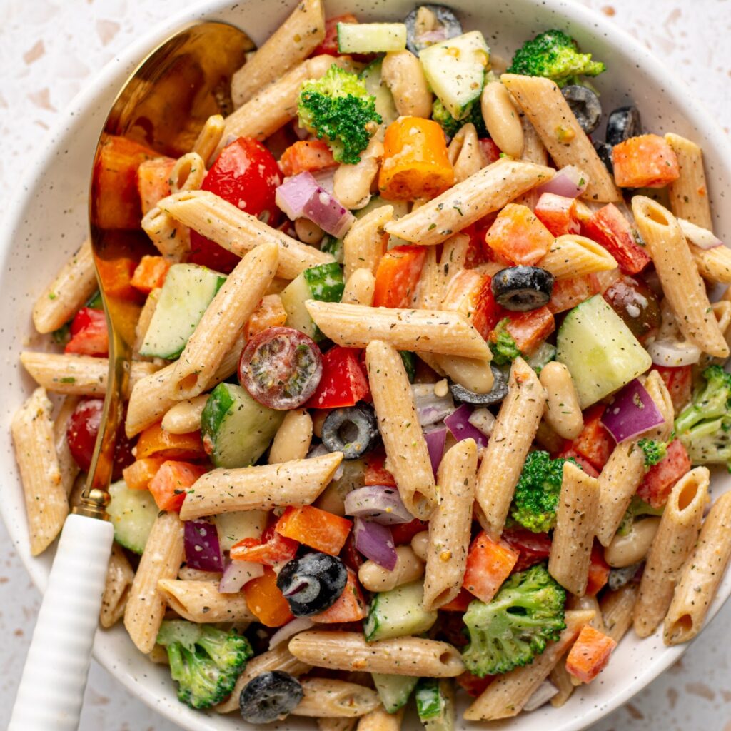 High Protein Pasta Salad - Olivia's Kitchen