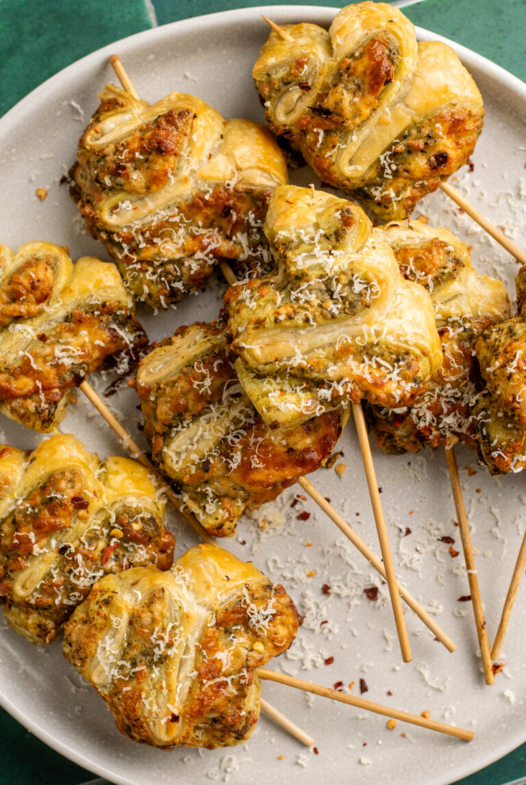 Pesto Puff Pastry Christmas Trees - Olivia's Kitchen